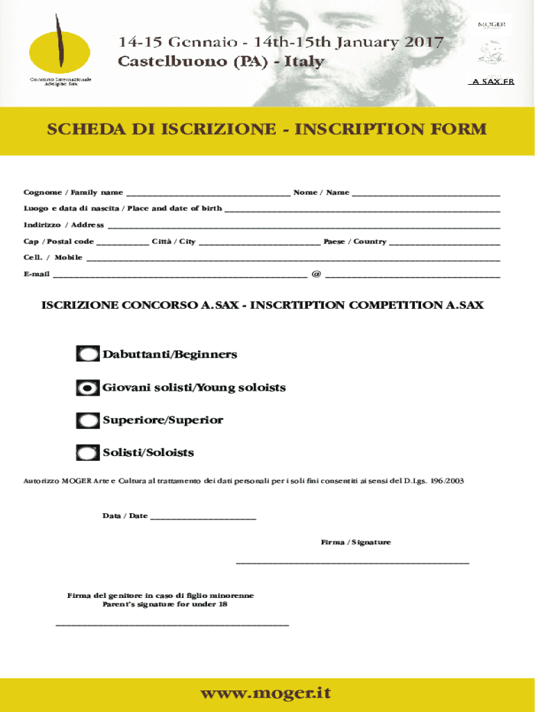 Fillable Online Il sottoscritto (nome, cognome, data e luogo di nascita del ... Fax Email Print ...