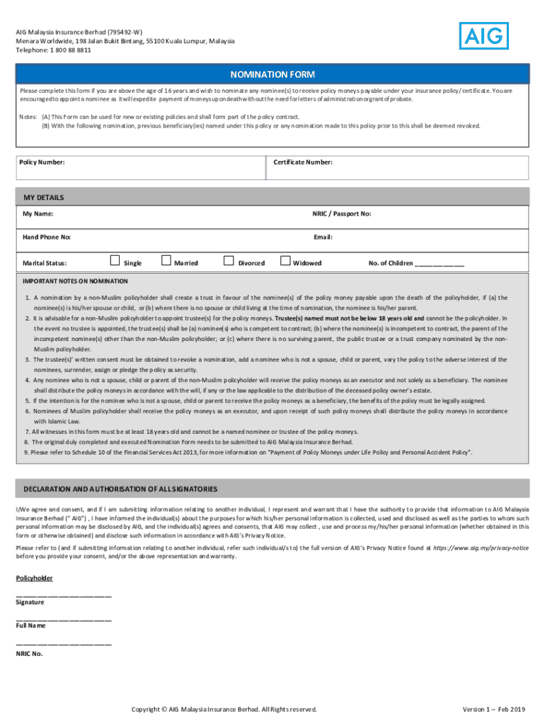 Aig Certificate Of Insurance - Fill Online, Printable, Fillable, Blank ...