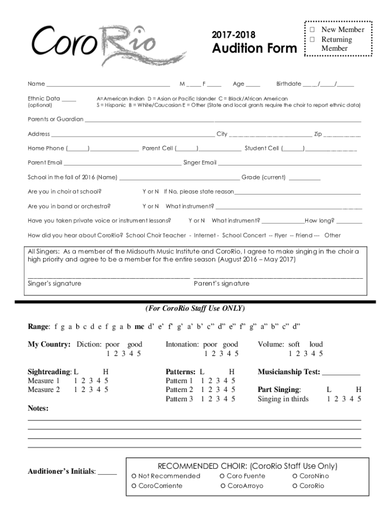 Fillable Online Audition Packet for Childrens Theatre - Duluth ...