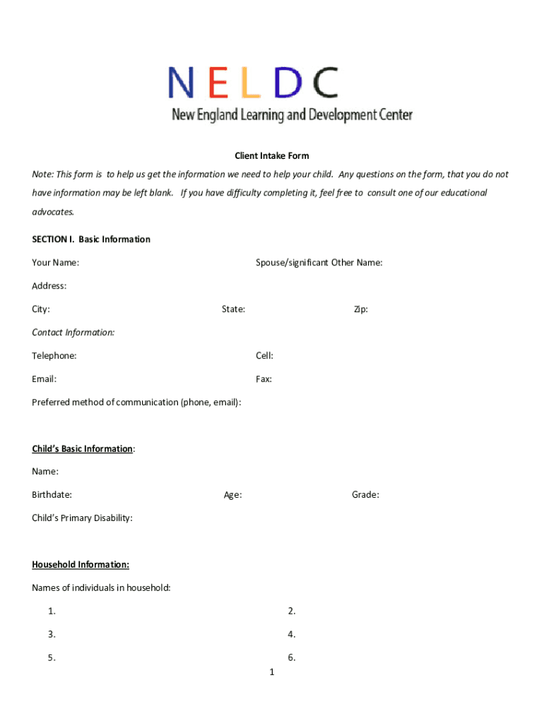 Fillable Online Client Intake Form Skin Care - Fill Out and Sign ...