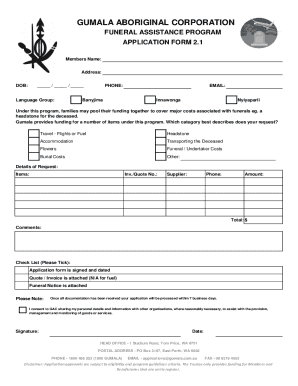 Fillable Online FUNERAL ASSISTANCE PROGRAM Fax Email Print - pdfFiller