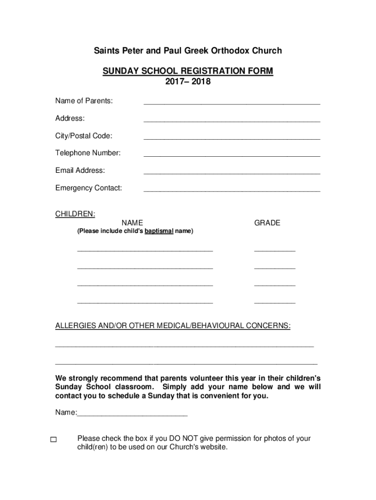 Fillable Online AnnouncementsSaints Peter and Paul Russian Orthodox ...