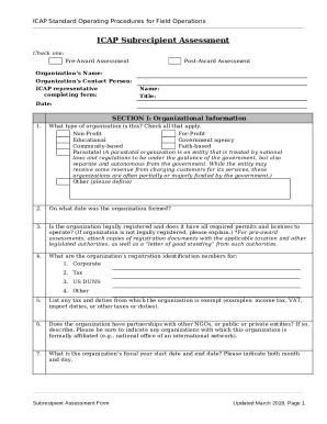 Sub Assessment Doc Template | pdfFiller