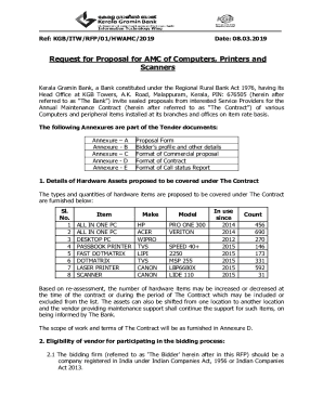 Fillable Online REQUEST FOR PROPOSAL (RFP) FOR ANNUAL MAINTENANCE ...