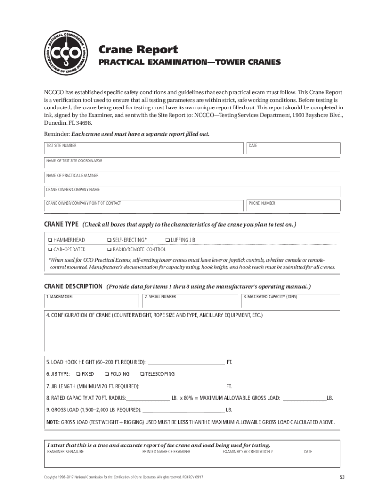 Fillable Online CRANE INSPECTION REPORT - Mine Safety and Health ...