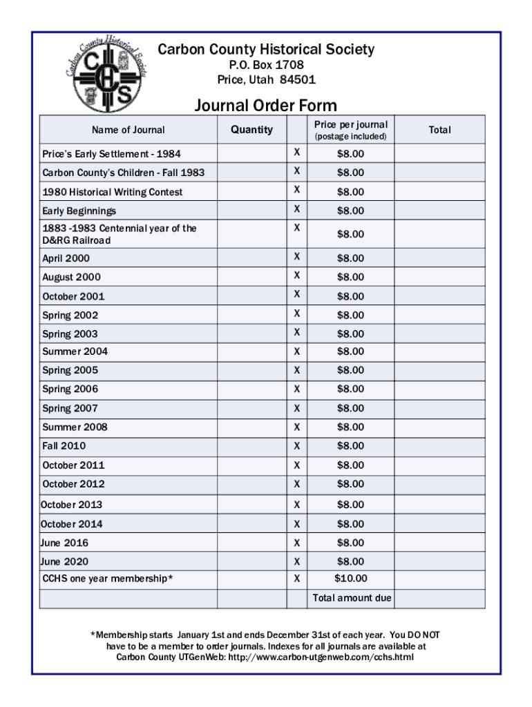 Fillable Online CCHS order form Fax Email Print - pdfFiller