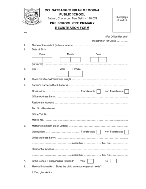 Fillable Online PRIMARY-REGISTRATION-FORM.doc Fax Email Print - pdfFiller