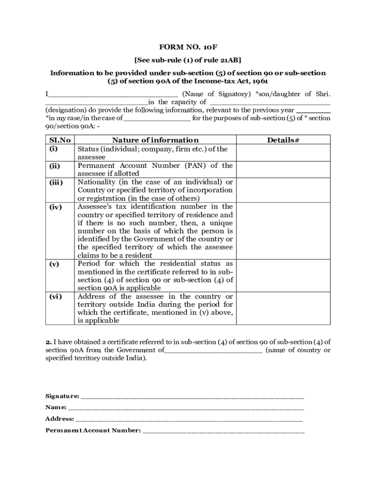 Form 10f Fillable - Printable Forms Free Online