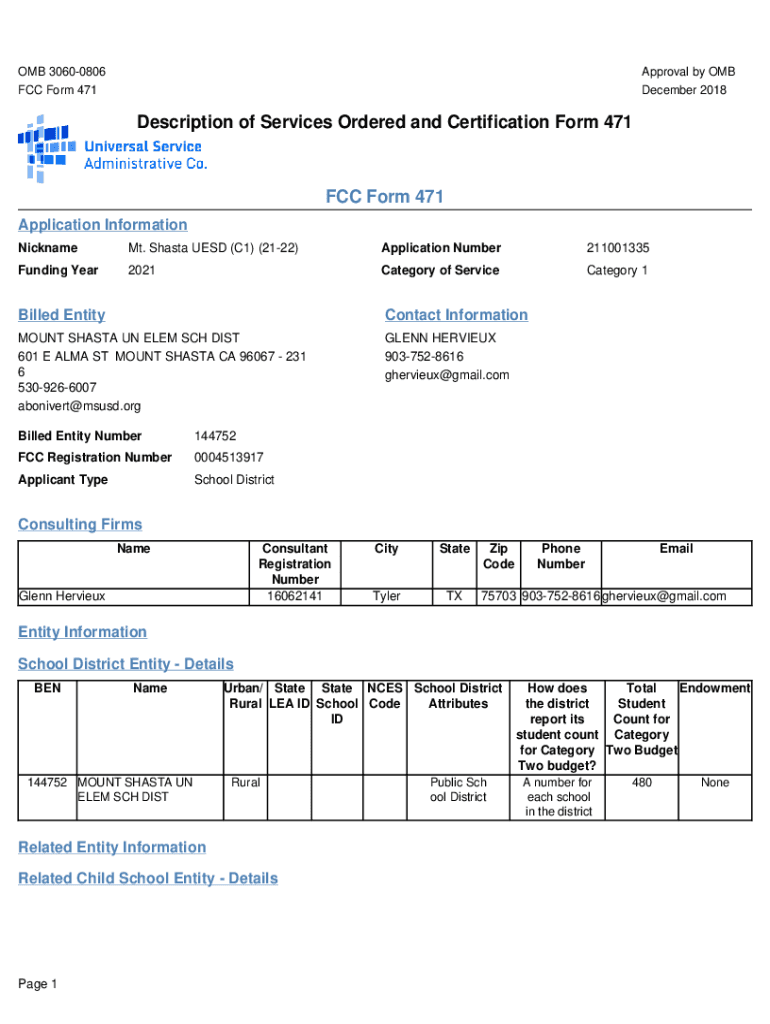 Fillable Online Fillable Online FCC Form 479 Approval by OMB 3060-0853 ...
