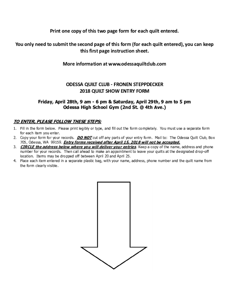 Fillable Online 2020 Quilt Show Entry Form Fillable PDF - Guild of ...