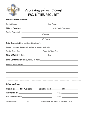 Fillable Online Facilities Request Form 2012.docx Fax Email Print ...