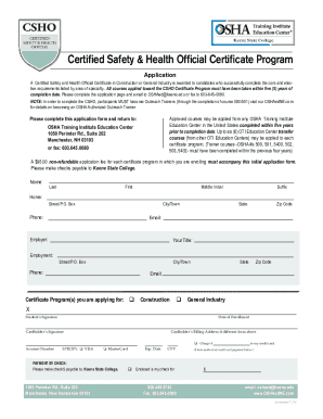 Fillable Online OSHA Certificate Program FAQsNC State Industry ... Fax ...