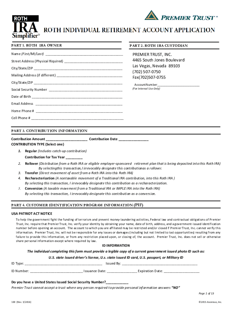 Fillable Online How to Transfer a Roth IRA to a New Custodian Tax-Free ...