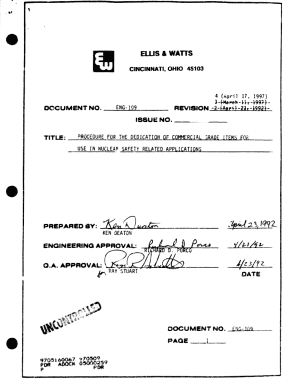 Fillable Online Rev 4 to "Procedure for Dedication of Commercial Grade ...