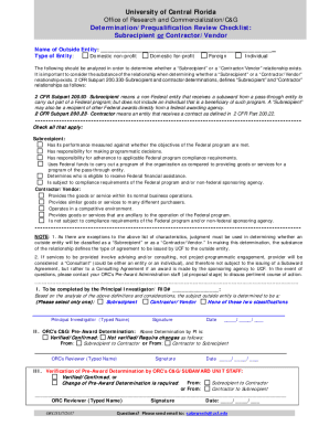 Fillable Online research ucf subrecipient commitment form - Grants ...