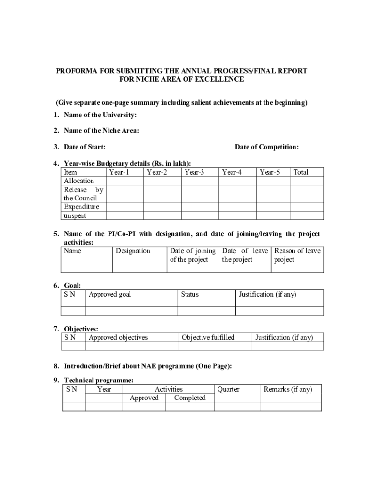 Fillable Online icar org Proforma for Submission of Project Proposal ...