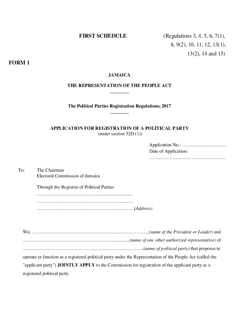 Fillable Online Jamaica: The Representation of the People Act Fax Email ...