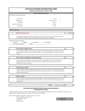 Fillable Online Associate - MFCF Associate Information Form.xls Fax ...