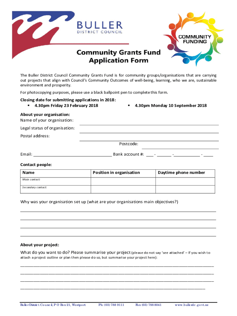 Fillable Online COMMUNITY GRANTS FUND ACCOUNTABILITY STATEMENT ...