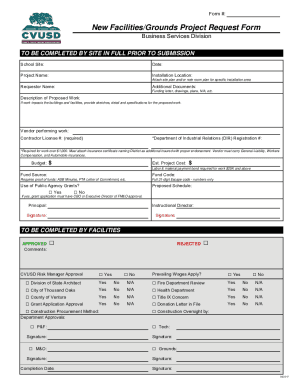 Fillable Online New Project Request Form P&F.xlsx Fax Email Print ...