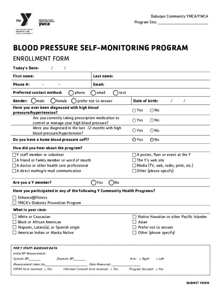 Fillable Online Dubuque Community YMCA/YWCA Membership Application ...