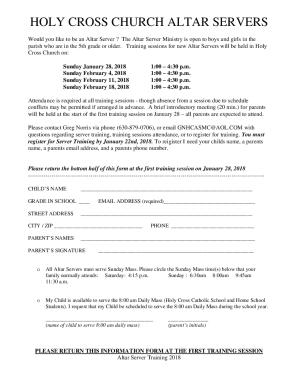 Fillable Online 7 Reasons for becoming an Altar Server - Diocese of ...