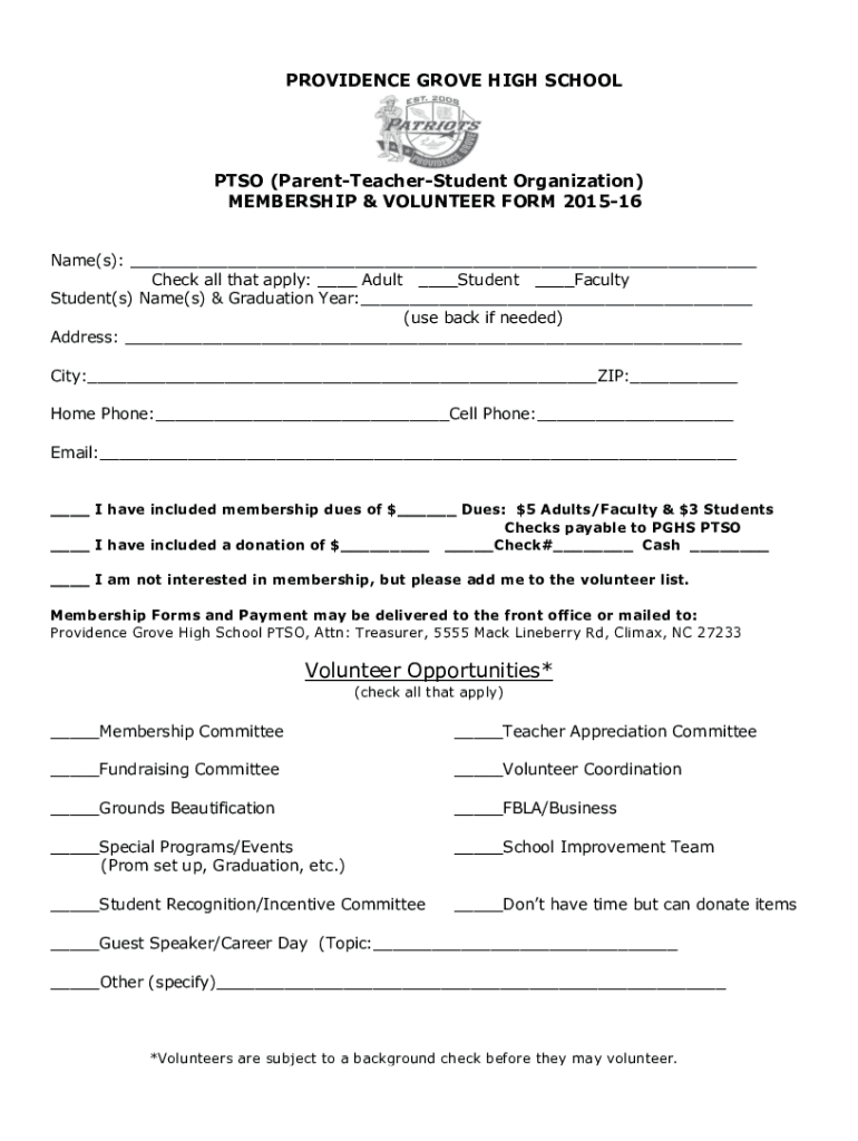 Fillable Online images pcmac PTSO (Parent-Teacher-Student Organization ...