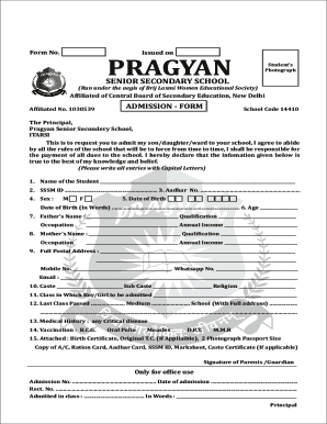 Fillable Online admission Form-.cdr Fax Email Print - pdfFiller