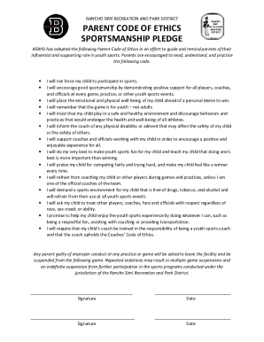 Fillable Online SPORTSMANSHIP PLEDGE Fax Email Print - pdfFiller