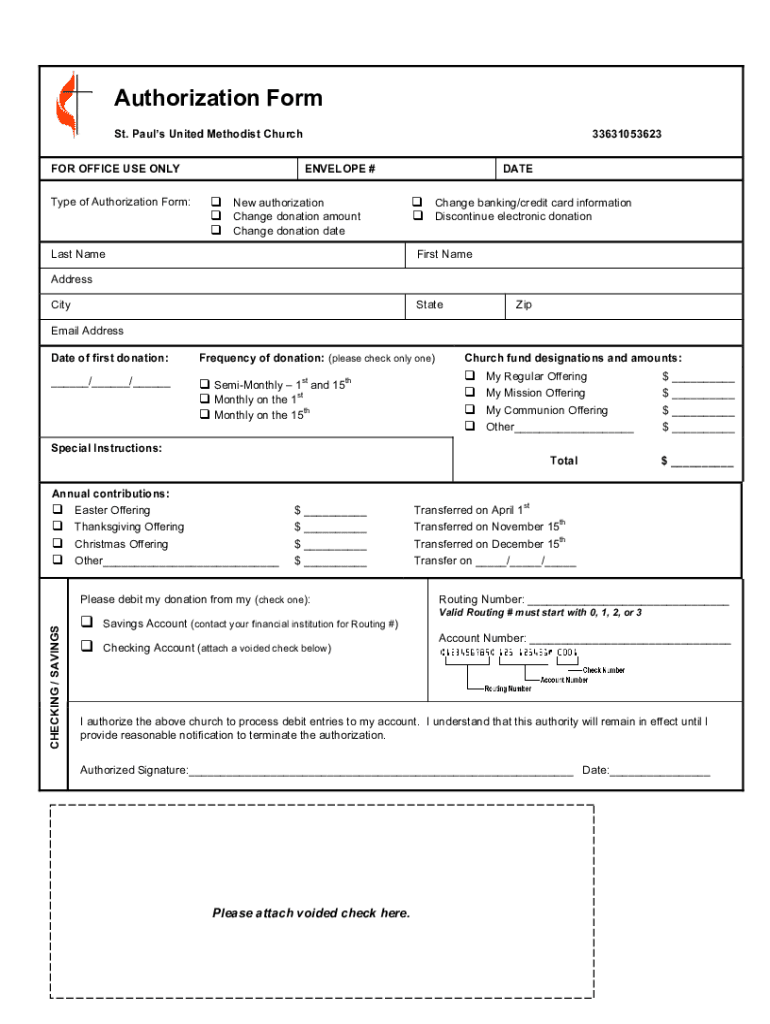 Fillable Online AUTHORIZATION FORM for Vanco - St. Philip Fax Email ...
