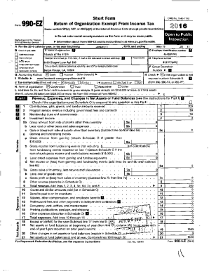 Fillable Online About Form 990-EZ, Short Form Return of Organization ...
