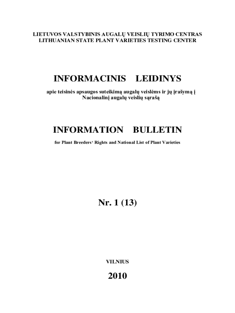Fillable Online apie teisins apsaugos suteikim augal veislms ir j raym Fax Email Print - pdfFiller