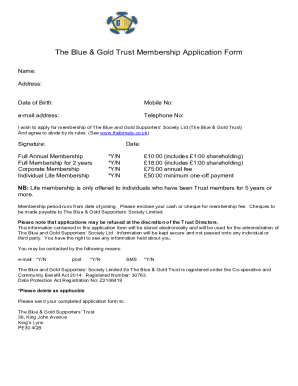 Fillable Online Revised Membership application Form Fax Email Print - pdfFiller