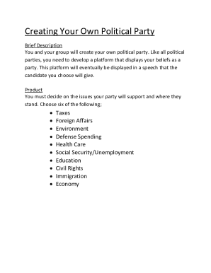 Fillable Online Creating Your Own Political Party Fax Email Print ...