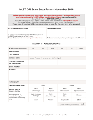 Fillable Online New DPI entry form Fax Email Print - pdfFiller