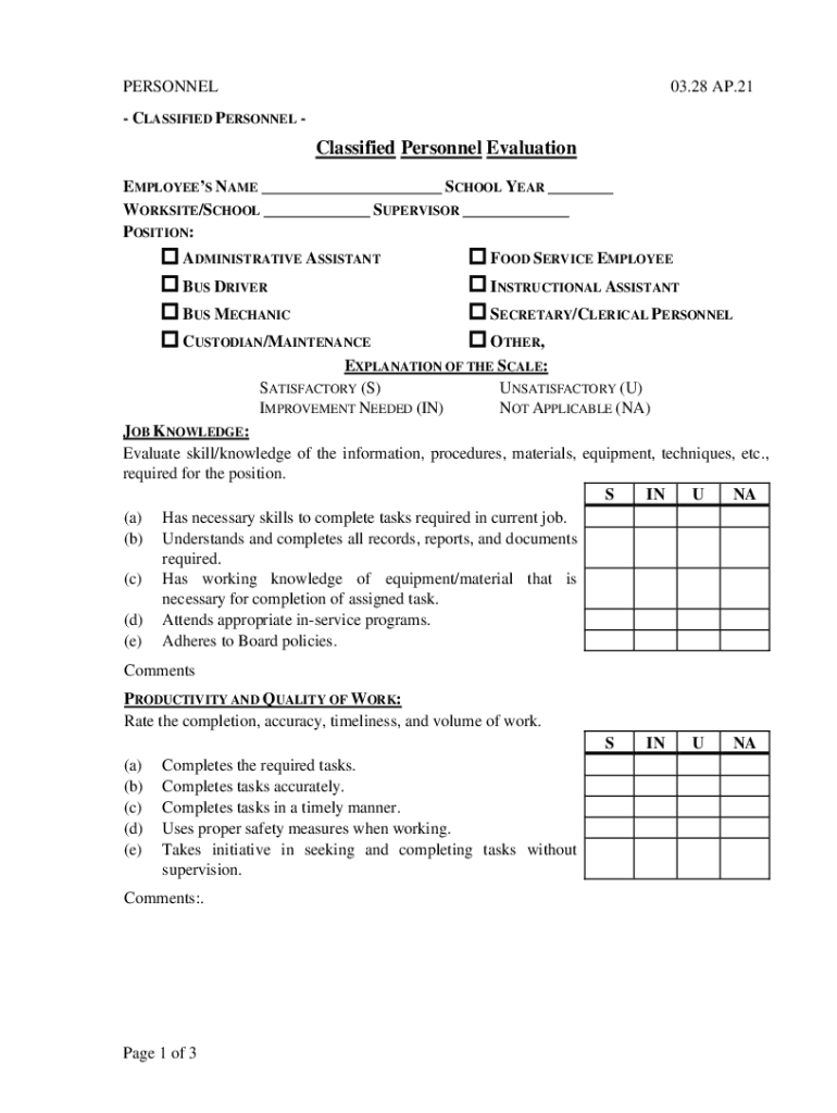 Fillable Online Human Resources / Evaluation Forms Fax Email Print ...