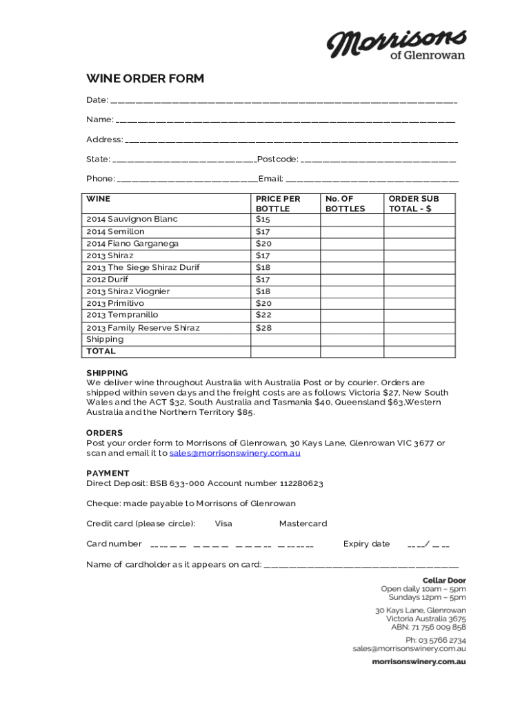 Fillable Online onlinewine order form.docx Fax Email Print - pdfFiller