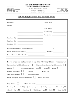 Fillable Online Patient Registration & History Form - Dr. Vikram ...