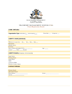 Fillable Online roadtraffic gov Client Registration Form - Road Traffic ...