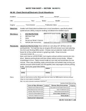 Fillable Online NATEF TASK SHEET --- SECTION A6 A9 P-1 Fax Email Print ...