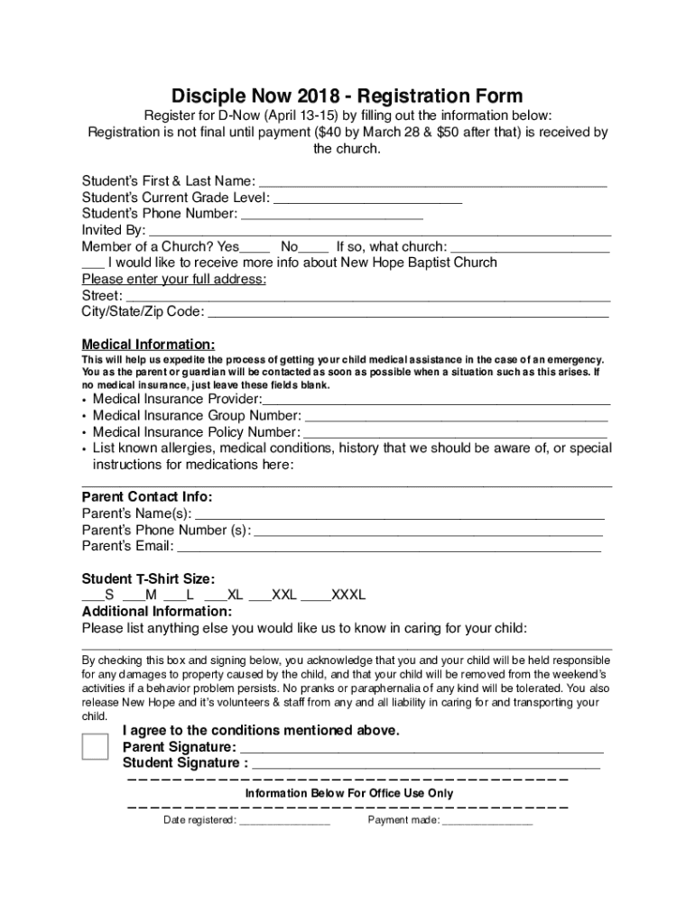 Fillable Online DNow Reg Form 2018 Fax Email Print - pdfFiller