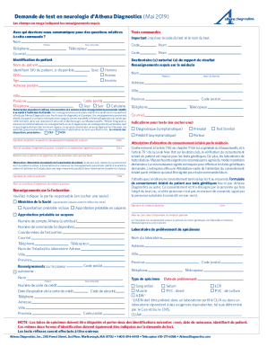 Fillable Online Athena Diagnostics - Home - Advanced diagnostic testing ...
