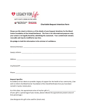 Fillable Online CHARITABLE BEQUEST INTENT FORM This form is ... - SAE ...