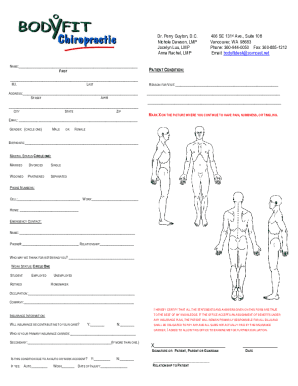 Fillable Online X - Bodyfit Chiropractic Fax Email Print - pdfFiller