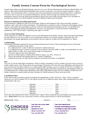 Fillable Online Professional Counseling Informed Consent Form Template ...