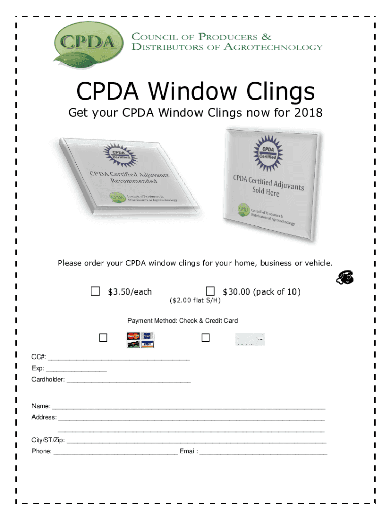 Fillable Online Window Cling Order Form Fax Email Print - pdfFiller