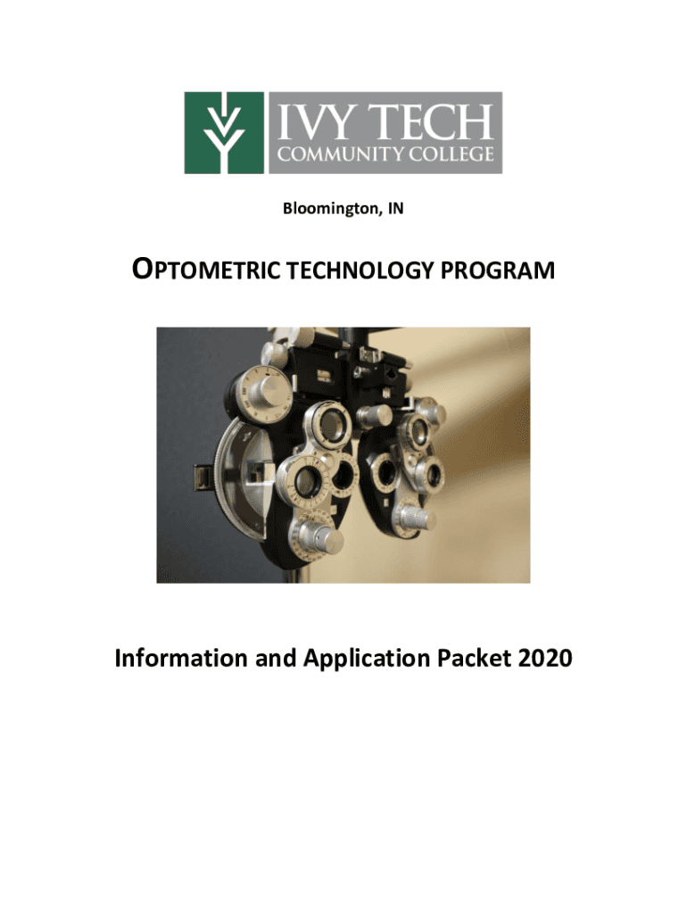 Fillable Online Bloomington Campus - Ivy Tech Community College of Indiana Fax Email Print ...