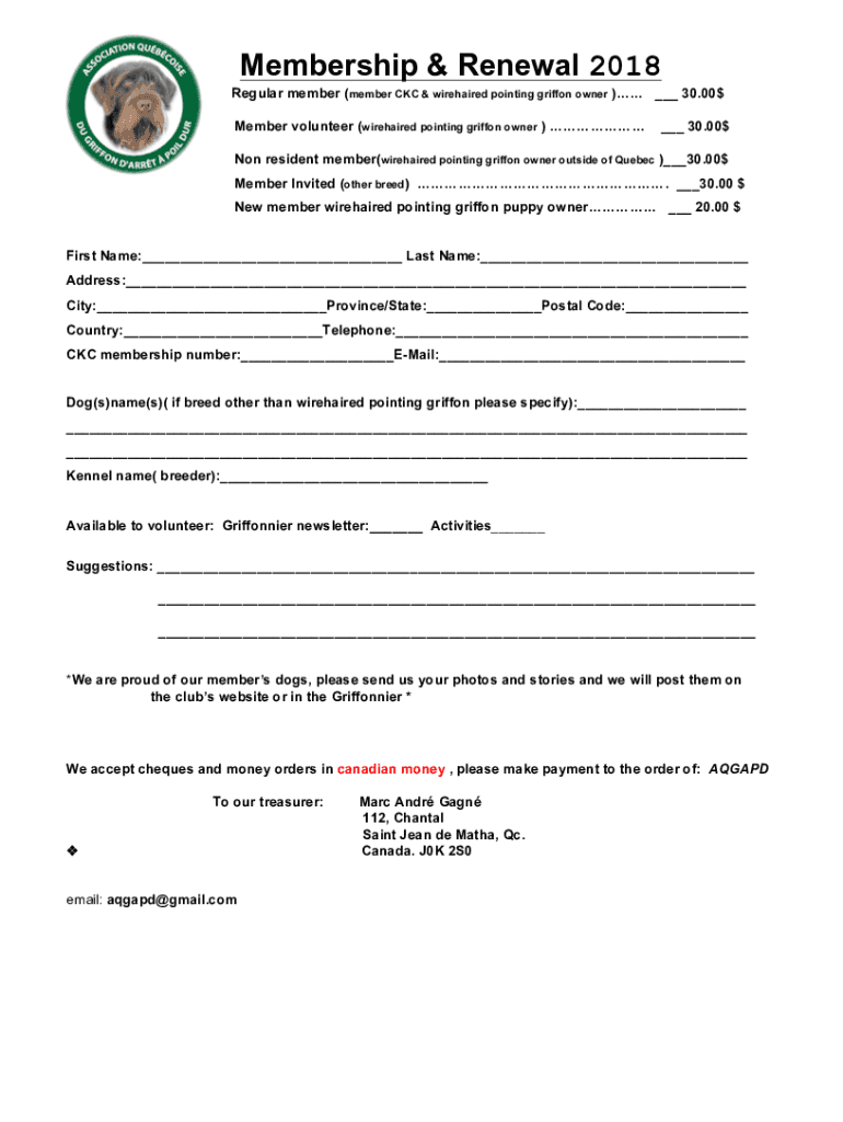 Fillable Online REMINDER: Renew Your CKC Membership Today and Save!CKC ...