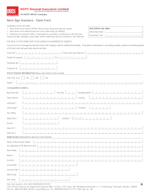 Fillable Online Health Claim Form - HDFC Ergo Fax Email Print - pdfFiller