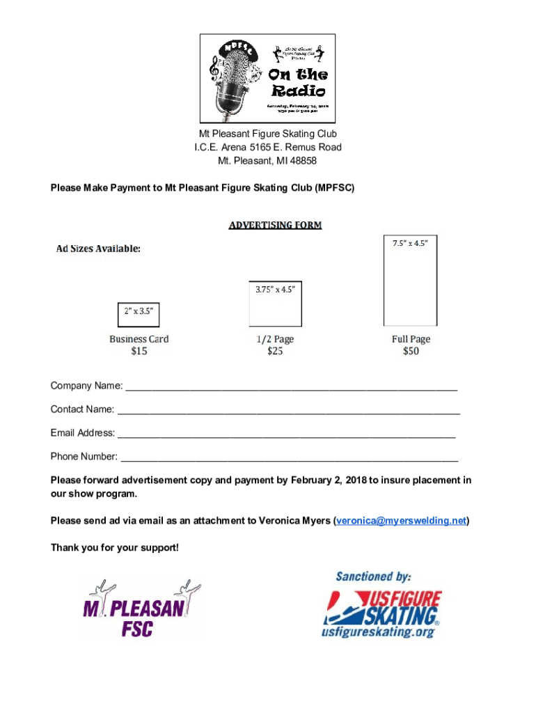 Fillable Online Mt. Pleasant Figure Skating Club - HomeFacebook Fax Email Print - pdfFiller